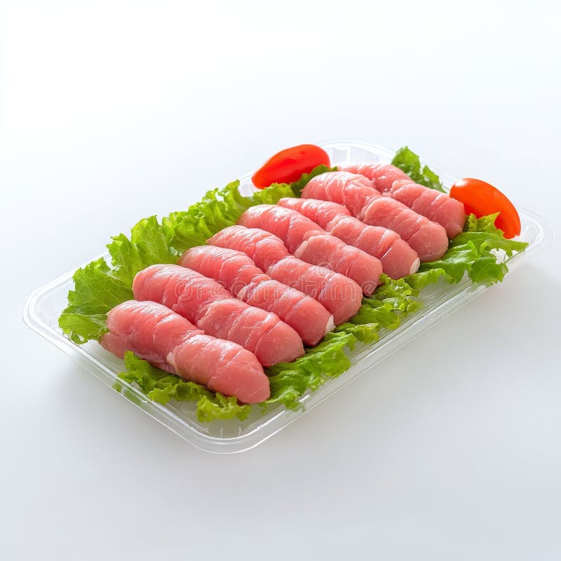 Chicken Fillets that are Fresh, Accompanied by Garnish, are Arranged on ...