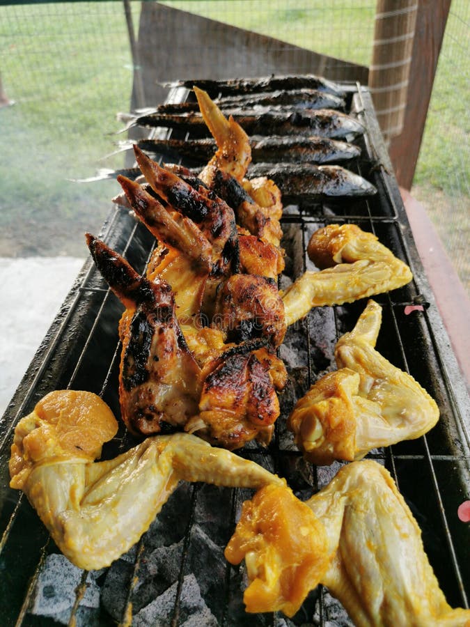 Fish Barbeque Wrapped in Thee Foil, Healthy Food. Stock Image - Image ...