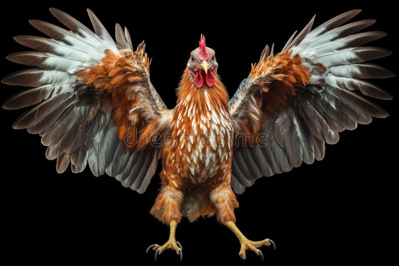 A Chicken Flapping Its Wings. Generative AI Stock Illustration ...