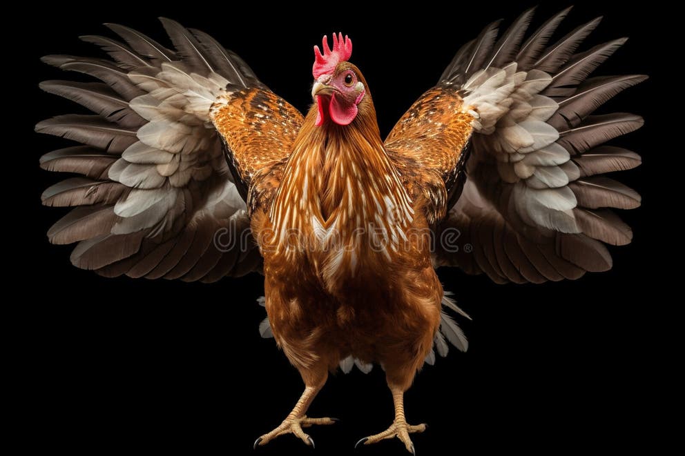 A Chicken Flapping Its Wings. Generative AI Stock Illustration ...