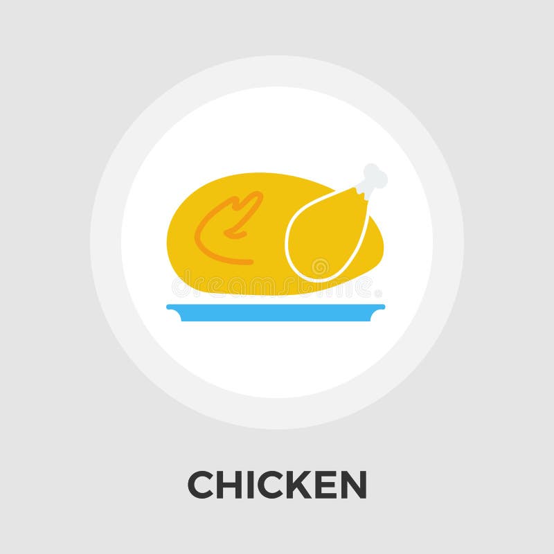 Chicken flat icon stock vector. Illustration of meat - 94285905