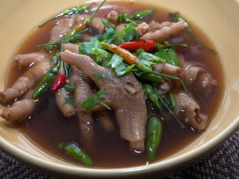 Chicken foot soup stock image. Image of asia, green, lunch - 65973501