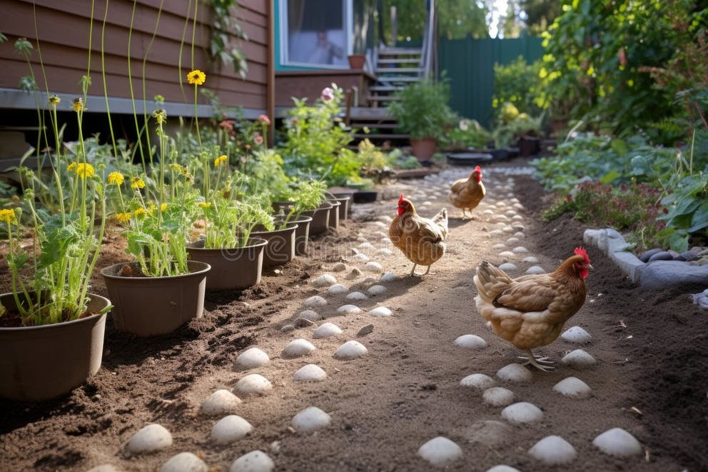 Chicken Footprints on Soil in Backyard Garden Stock Image - Image of ...