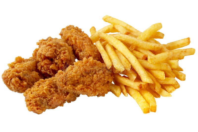 Chicken and French fries stock image. Image of crunchy - 10451699
