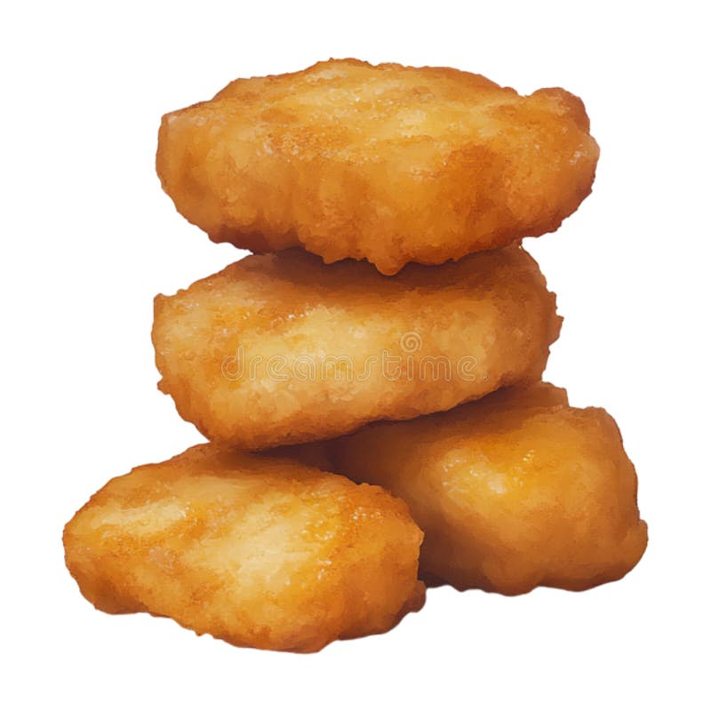 Chicken Fried Non Spicy Nuggets on Transparent Background - Ai ...