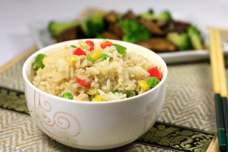Chicken Fried Rice stock image. Image of chopsticks, chicken - 26409573