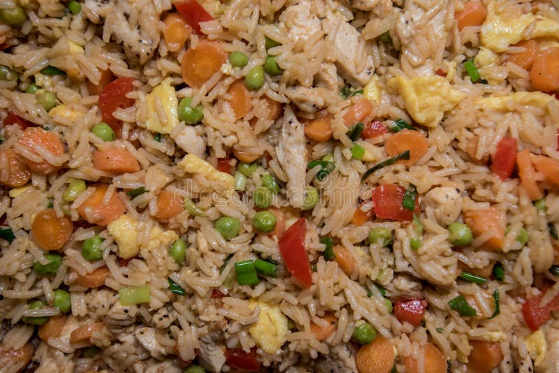 Chicken Fried Rice Close Up Stock Image - Image of sauce, green: 68200217