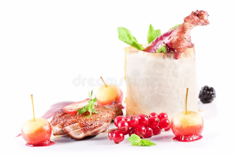 Chicken with fruits stock image. Image of berry, delicious - 20457727