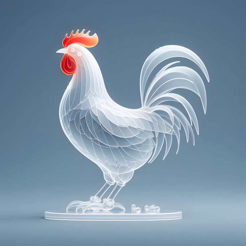 Chicken Glass Chicken Ai, Chicken Made Entirely from Clear Glass ...