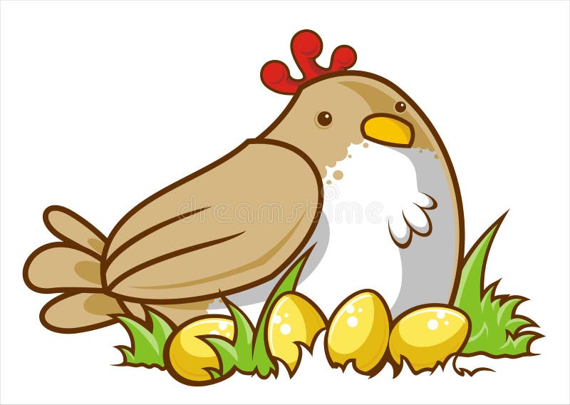 Chicken with golden eggs stock vector. Illustration of incubate - 25883073