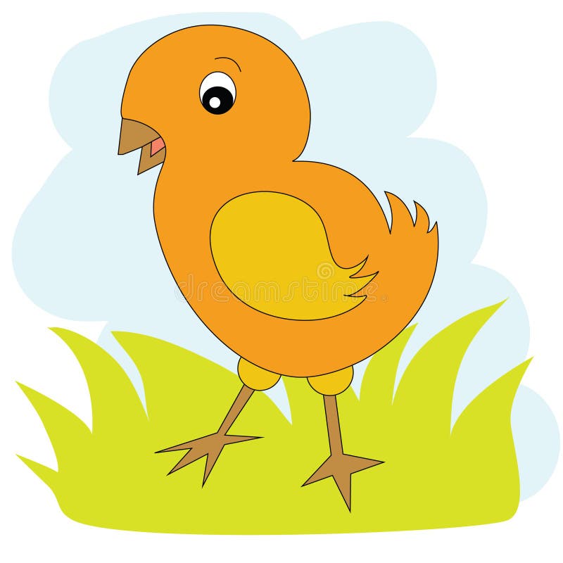 Chicken on the green grass stock vector. Illustration of design - 70286917