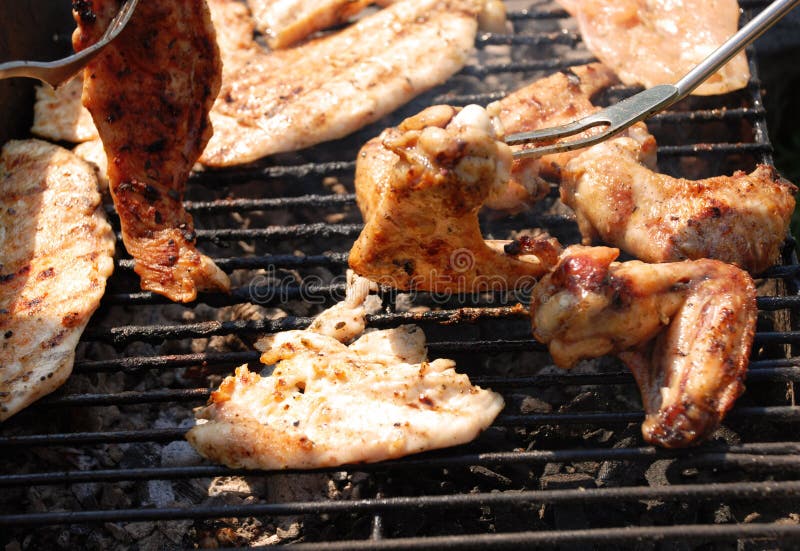 Chicken on the grill stock image. Image of patio, cooked - 9028637