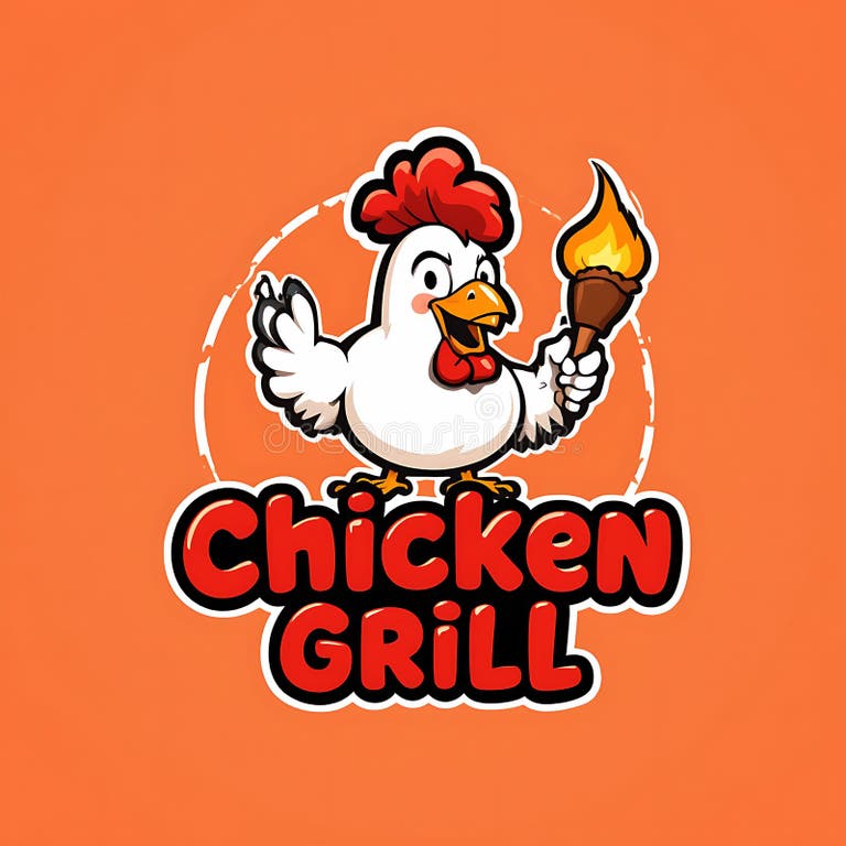 Chicken Grill Logo Design stock illustration. Illustration of cookout ...