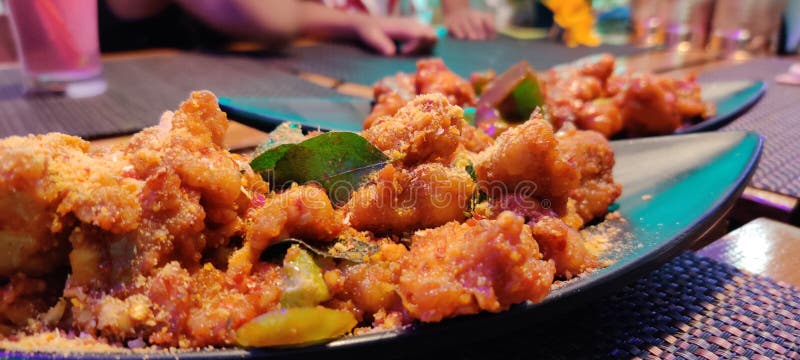 Chicken Gunpowder Chicken Starter Restaurant Food Stock Photo - Image ...