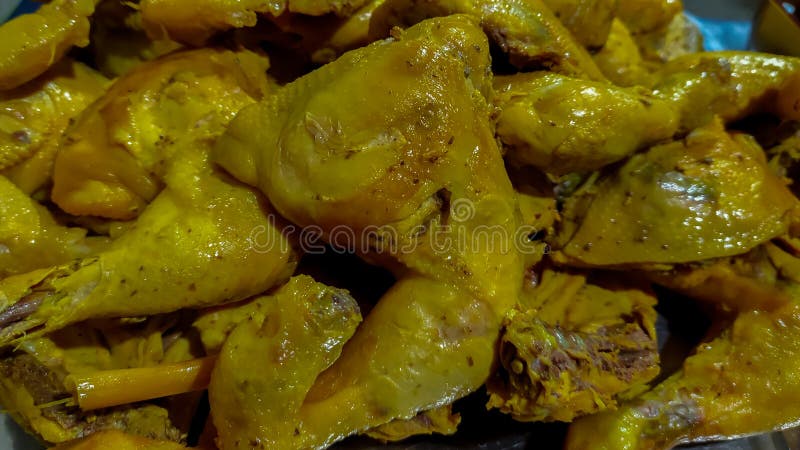 Chicken that Has Been Boiled with Spices Ready To Be Fried Stock Image ...