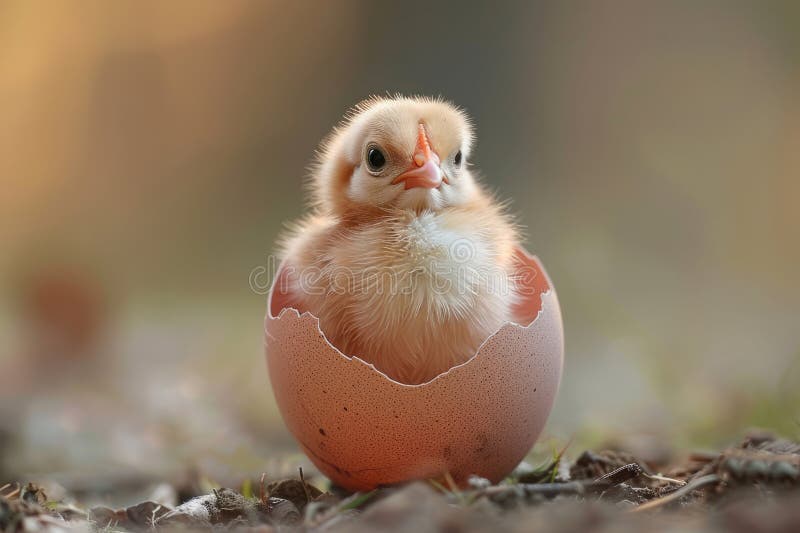 Chicken Hatching from an Egg Stock Image - Image of happy, fluffy ...