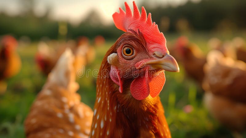 Chicken Head Close Up Portrait Stock Illustration - Illustration of ...
