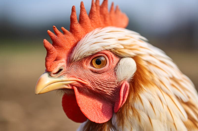 Chicken Head Closeup Generative Ai Stock Photo - Image of white, crest ...