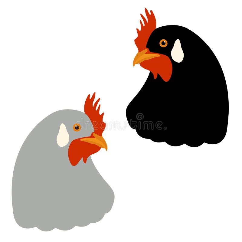 Chicken Head Vector Illustration Coloring Line Drawing Stock Vector ...