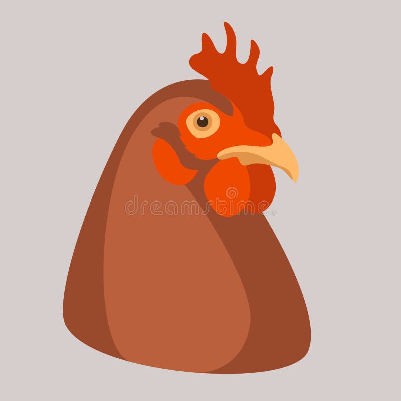 Chicken Head Vector Illustration Flat Style Profile Stock Vector ...