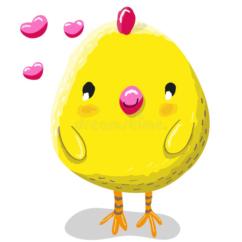 Chicken with hearts stock vector. Illustration of computer - 61112730