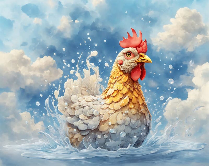 Chicken with a Water Stream Frame Stock Vector - Illustration of ...
