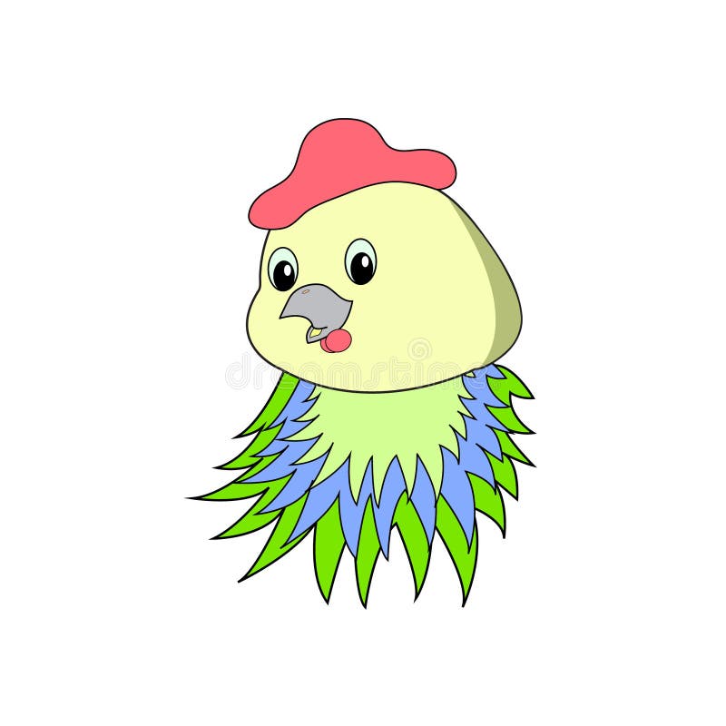 Chicken Hen Head Cartoon Character Vector Stock Vector - Illustration ...