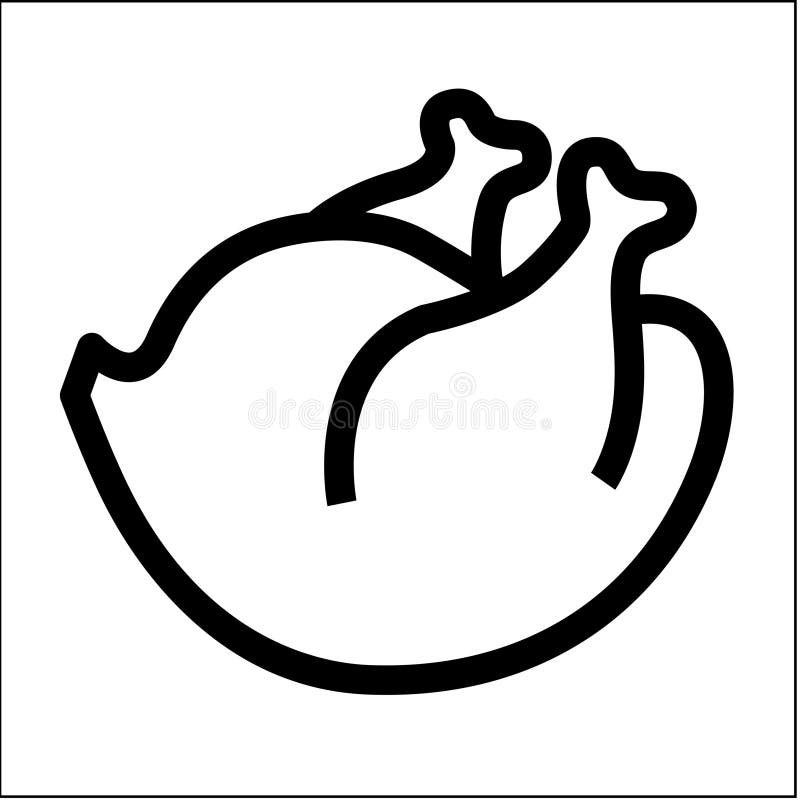 Chicken Icon. Chicken Dish Vector. Chicken Vector. Chicken on Plate ...