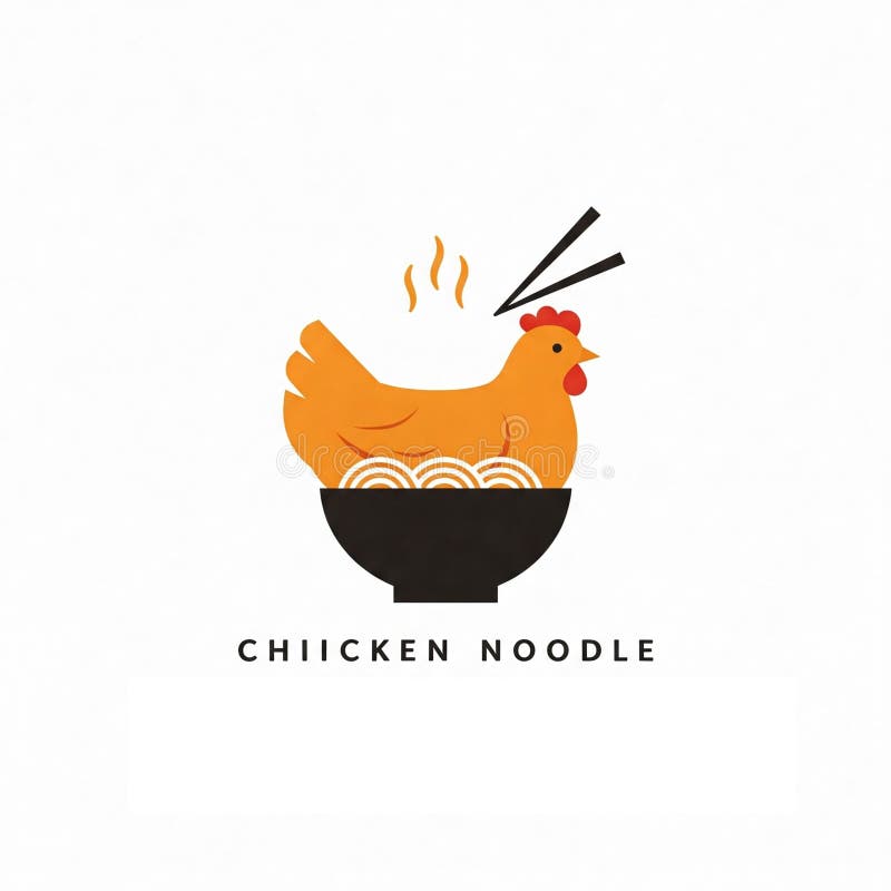 Chicken noodle mark logo stock illustration. Illustration of broth ...