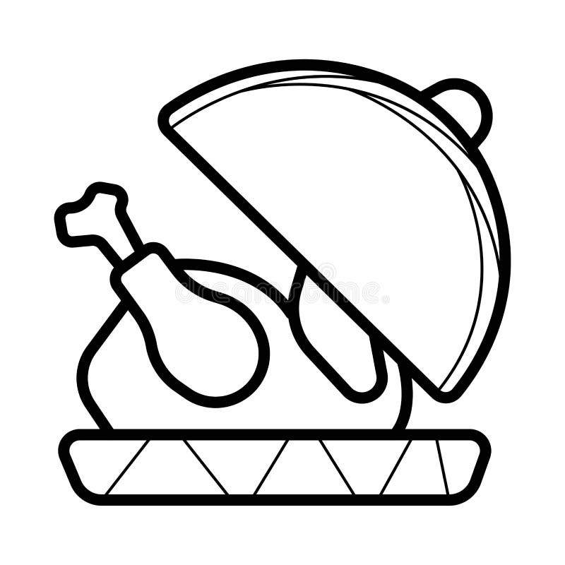 Chicken Icon. Chicken Dish Vector. Chicken Vector. Chicken on Plate ...