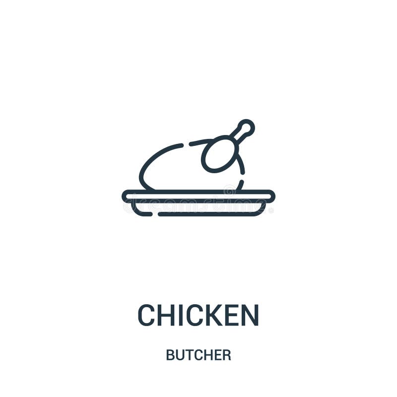 Chicken Icon Vector from Butcher Collection. Thin Line Chicken Outline ...