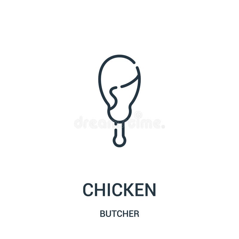 Chicken Icon Vector from Butcher Collection. Thin Line Chicken Outline ...