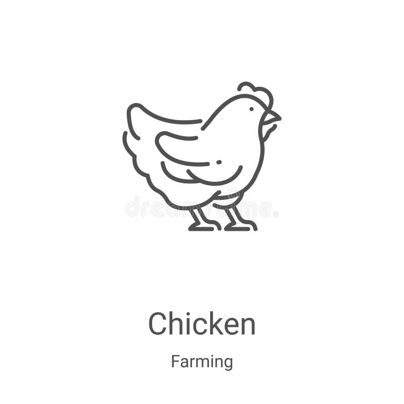 Chicken Icon Vector from Farming Collection. Thin Line Chicken Outline ...