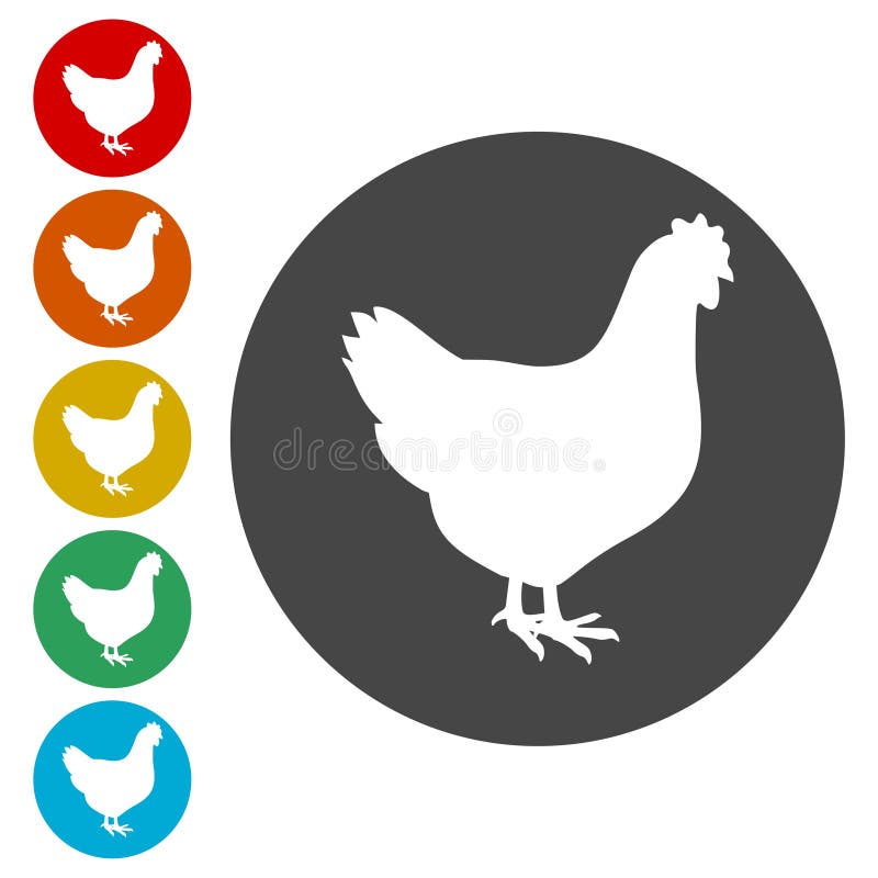 Chicken icons set stock vector. Illustration of humor - 133245327