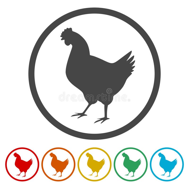 Chicken icons set stock vector. Illustration of design - 140347189