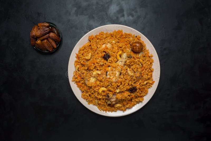 Chicken Kabsa it is a Traditional Arabian Food. Stock Image - Image of ...