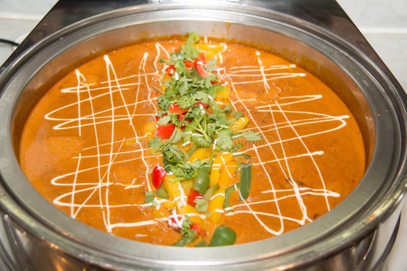 Chicken in Kadai on a Dish , Indian Cuisine Stock Photo - Image of ...