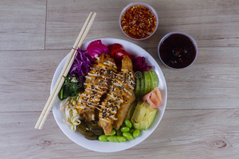 Chicken Karage Poke Japanese Food Stock Image - Image of meal, hawaiian ...