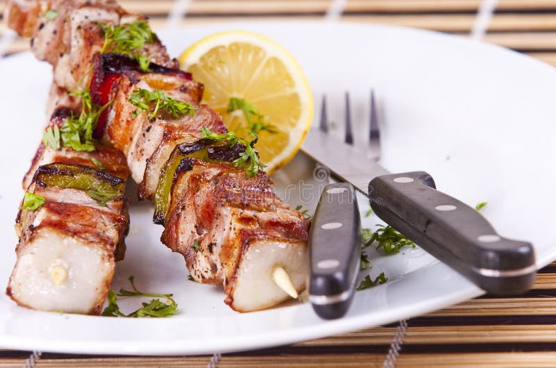 Chicken kebab stock image. Image of chicken, barbecued - 10085241