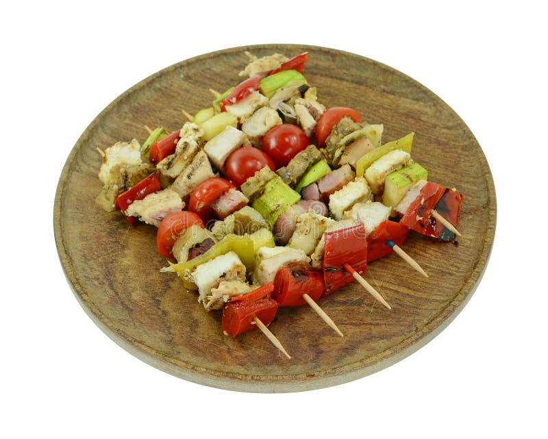 Chicken Kebab with Vegetable and Cheese Stock Image - Image of meal ...