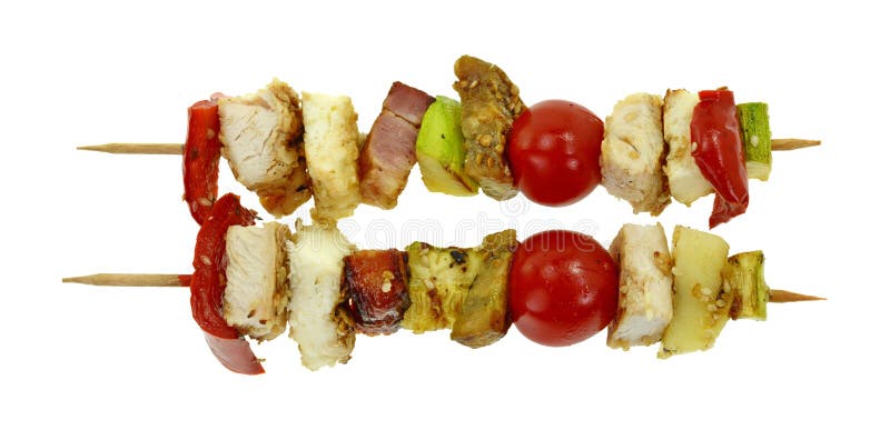Chicken Kebab with Vegetable and Cheese Stock Photo - Image of meat ...