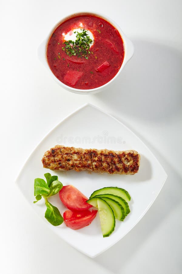 Chicken Kebab with Vegetable Stock Photo - Image of sauce, break: 100998876