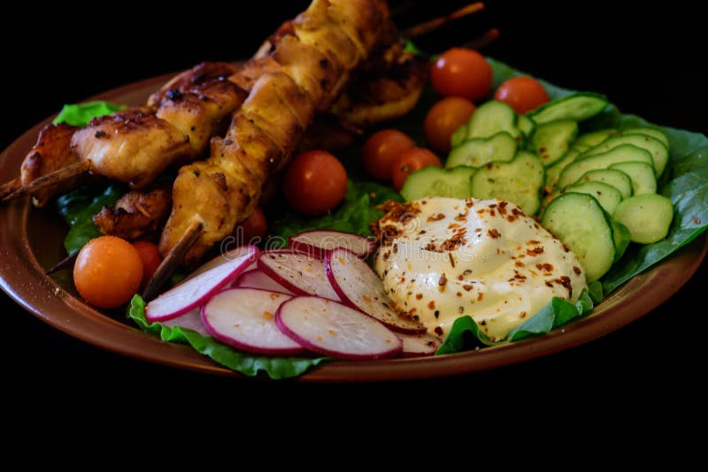 Chicken Kebabs with Vegetables Stock Image - Image of kebabs, meal ...