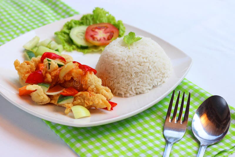 Chicken koloke with rice stock image. Image of cuisine - 262633173