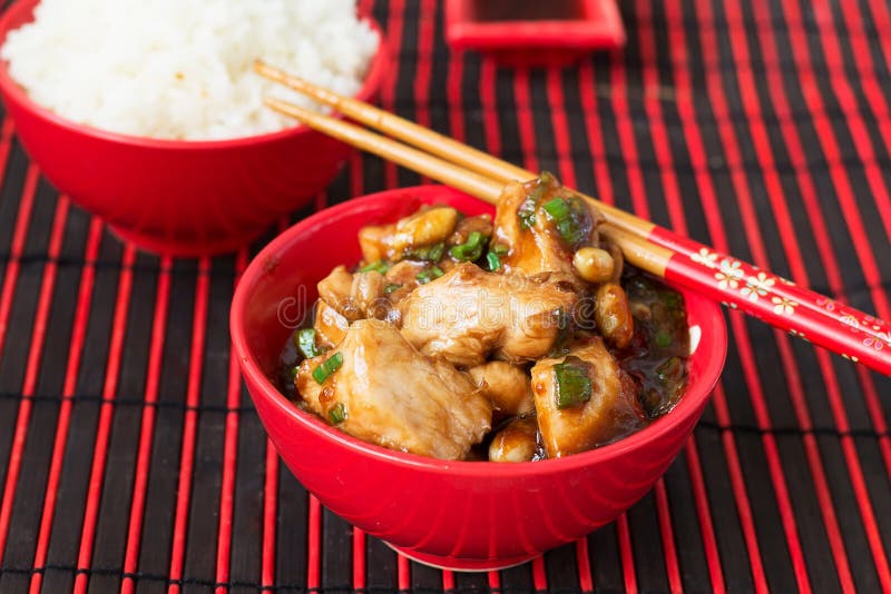 Chicken Kung Pao - Traditional Chinese Dishes Stock Photo - Image of ...