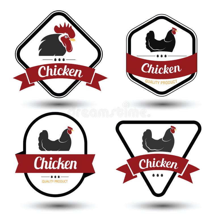 Chicken label 4 stock vector. Illustration of menu, farm - 68235780