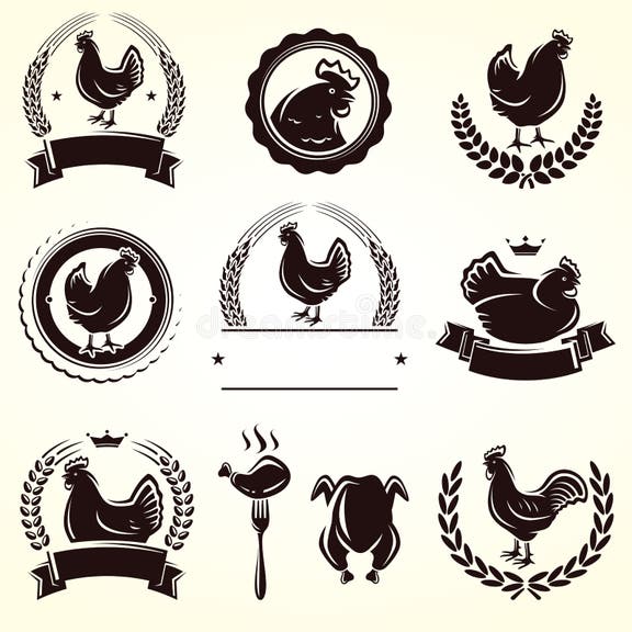 Chicken labels set. Vector stock vector. Illustration of badge - 40837544