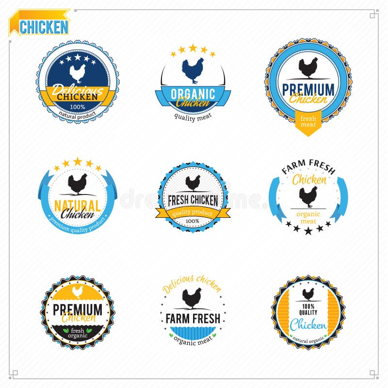 Chicken labels set. Vector stock vector. Illustration of badge - 40837544