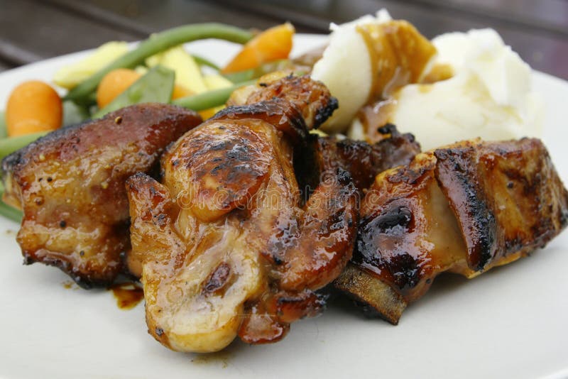 Chicken and Lamb Barbeque stock photo. Image of meal, cook - 9712718