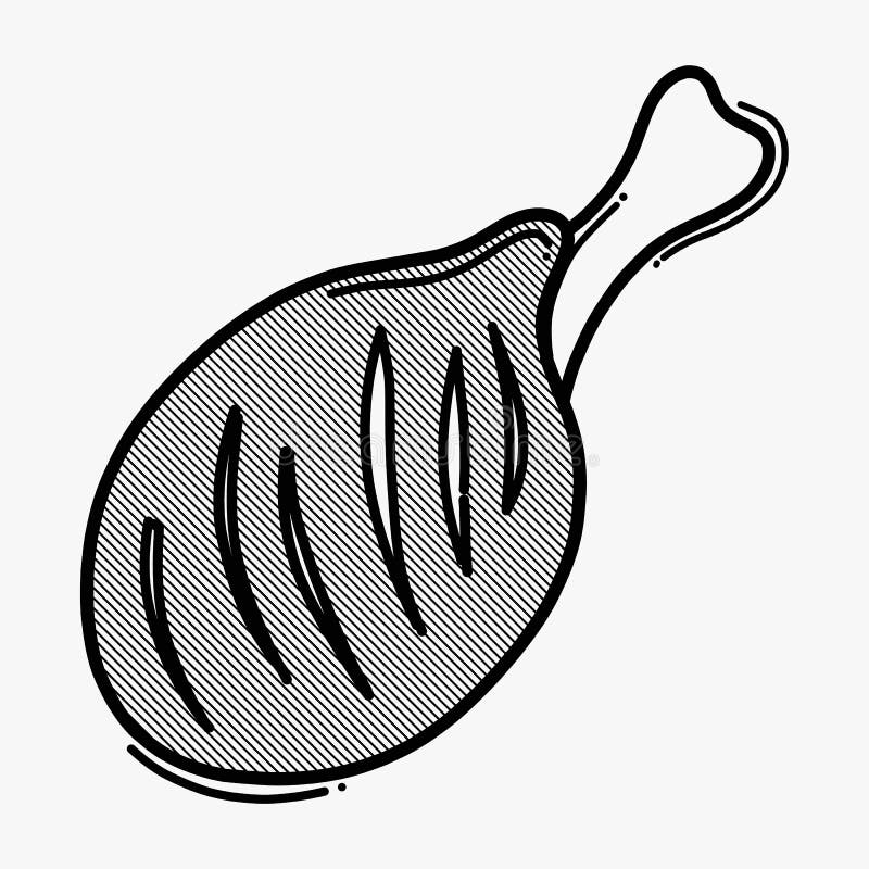 Chicken Leg Doodle Vector Icon. Drawing Sketch Illustration Hand Drawn ...